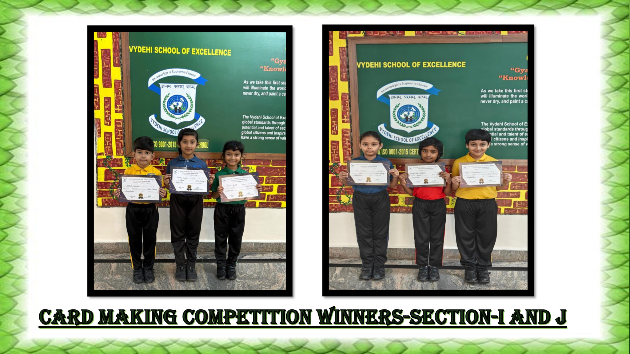 Grade 2 – CCA Activity – Card Making Winners | Vydehi School